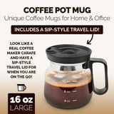 16 Oz Unique Coffee Pot Shaped Mug - Perfect Gift for Home, Office ...