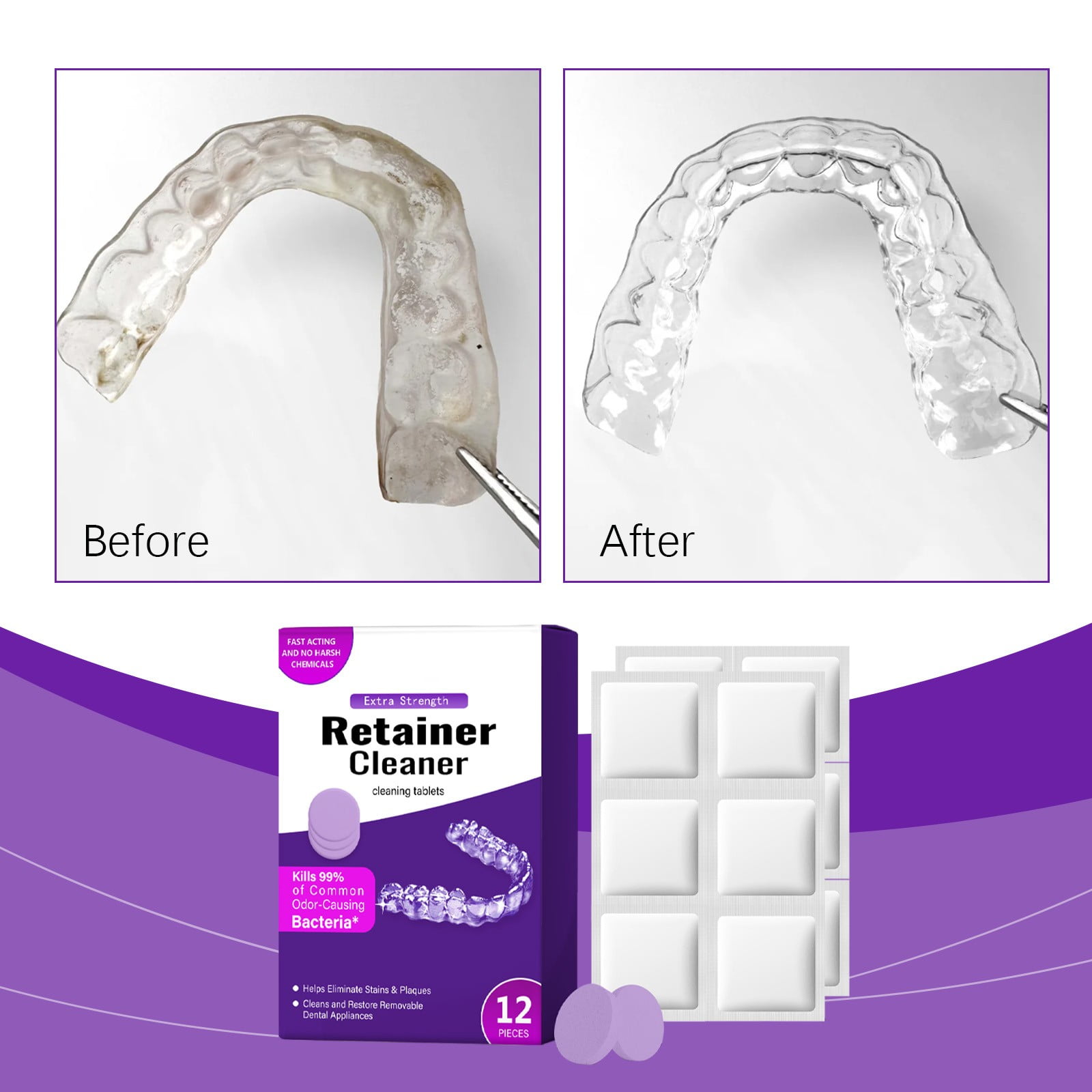 Face Roller Skin Care Denture Retainer Cleaning Sheet Odor Buildup And ...