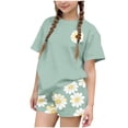 Avtoify Summer Girls Short Sleeve Round-Neck Shirts Print Casual Short ...