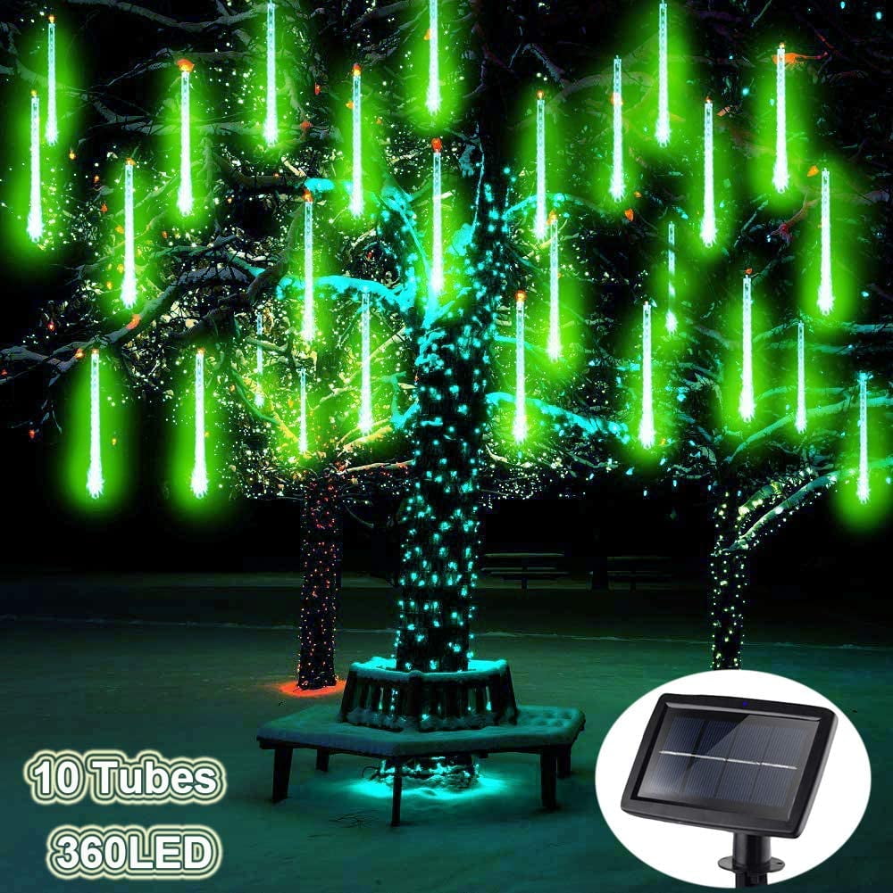 LINLIN LED Meteor Shower Solar Lights Garden, Waterproof 30cm 10 Tubes ...