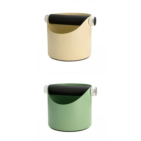 2Pcs Durable Coffee Grounds Box Waste Bin for Cafe Shop Yellow Green ...