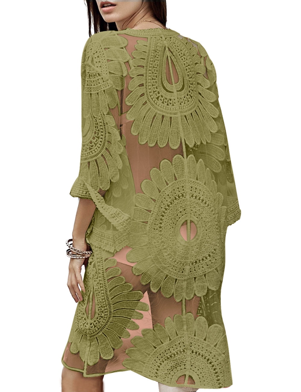 Shermie Cover Ups for Swimwear Women Lace Floral Print Summer Beach ...