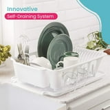 Sterilite Heavy Duty 2 Pc Sink Set, Hard Plastic Dish Rack with Drainer ...