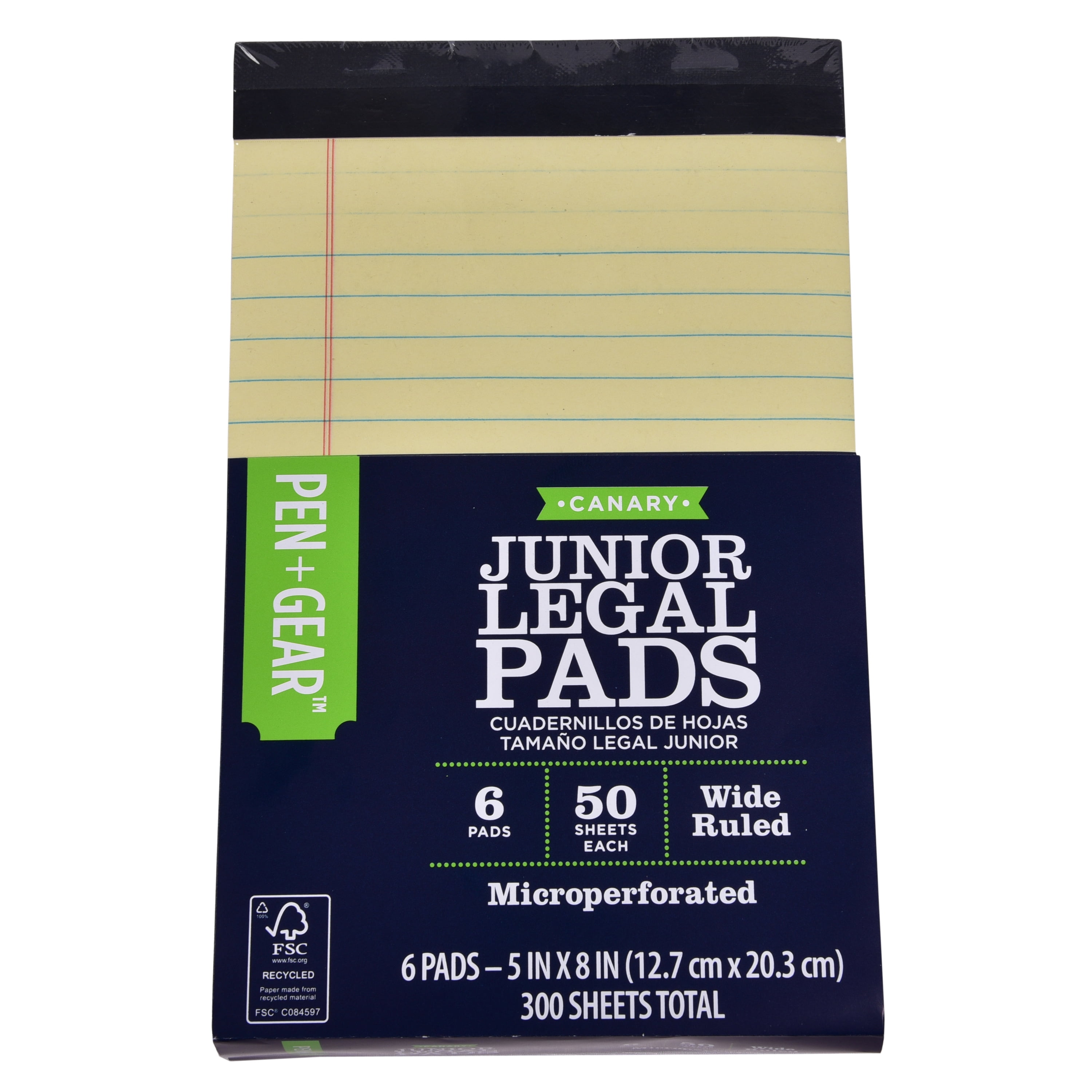 Brandclub - Pen + Gear Junior Legal Pad, Yellow, 5 in x 8 in, 50 Sheet ...