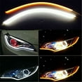 Celepoir 2x 60cm Flexible LED Switchback Car DRL Tube Light Strip White ...