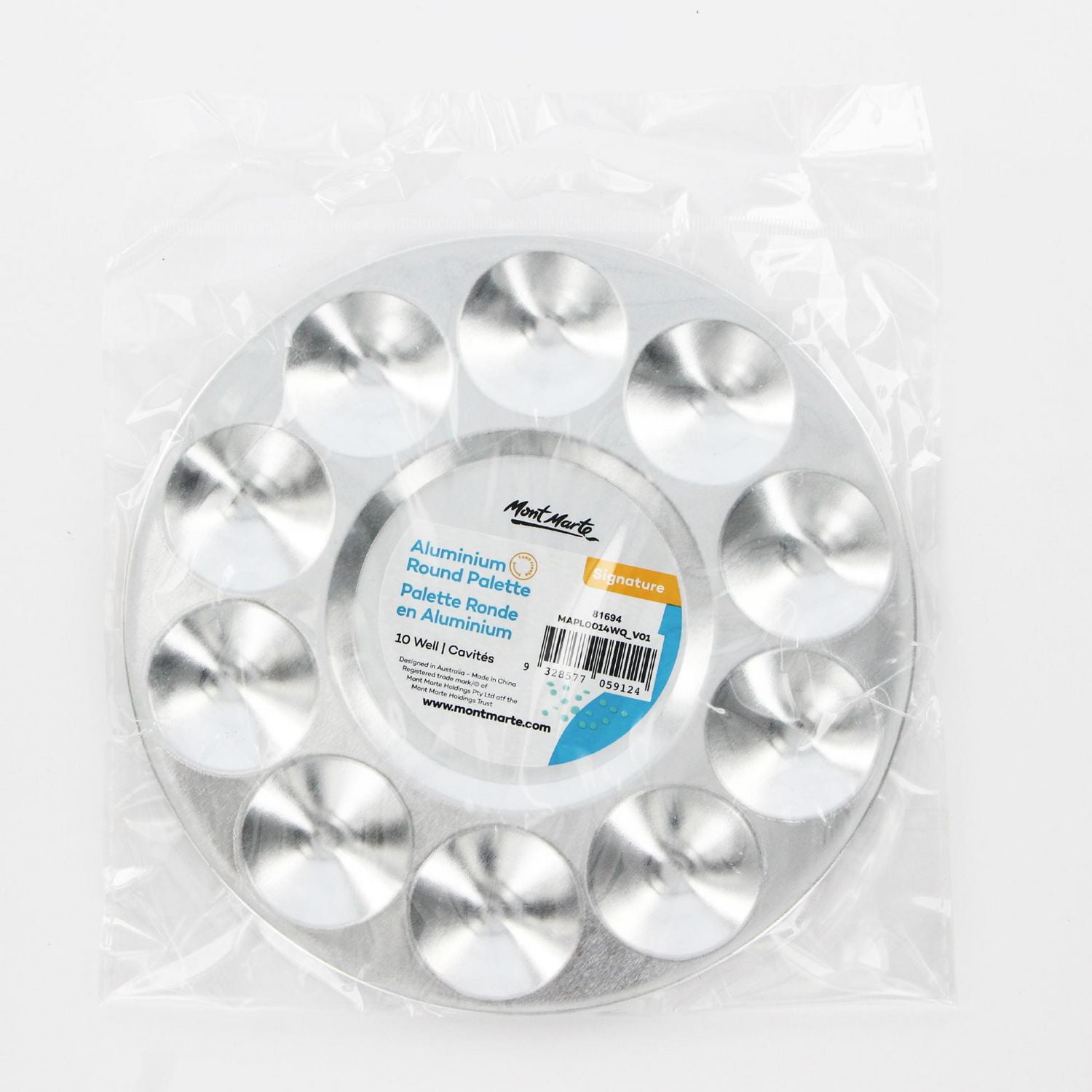 Click here for Mont Marte Aluminium Round Palette - 10 Wells prices