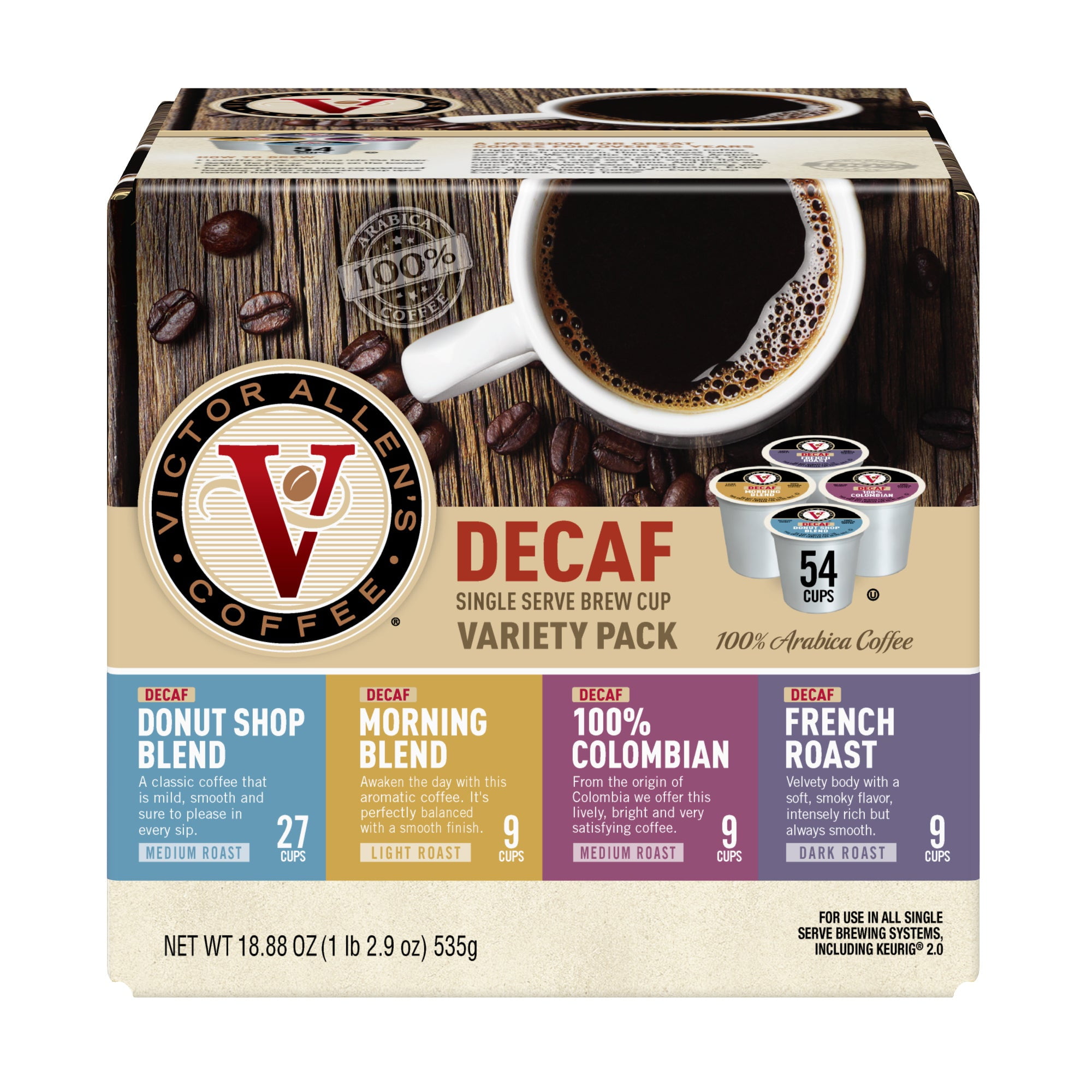 Decaf Coffee Favorites Variety Pack, 54 Count, Single Serve Coffee Pods ...