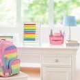 Pink Acrylic Desk Organizer Pen Holder for Office Supplies and Desktop ...