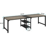 Tribesigns 90.55'' Double Desk for 2, Storage Shelves, Extra Long ...
