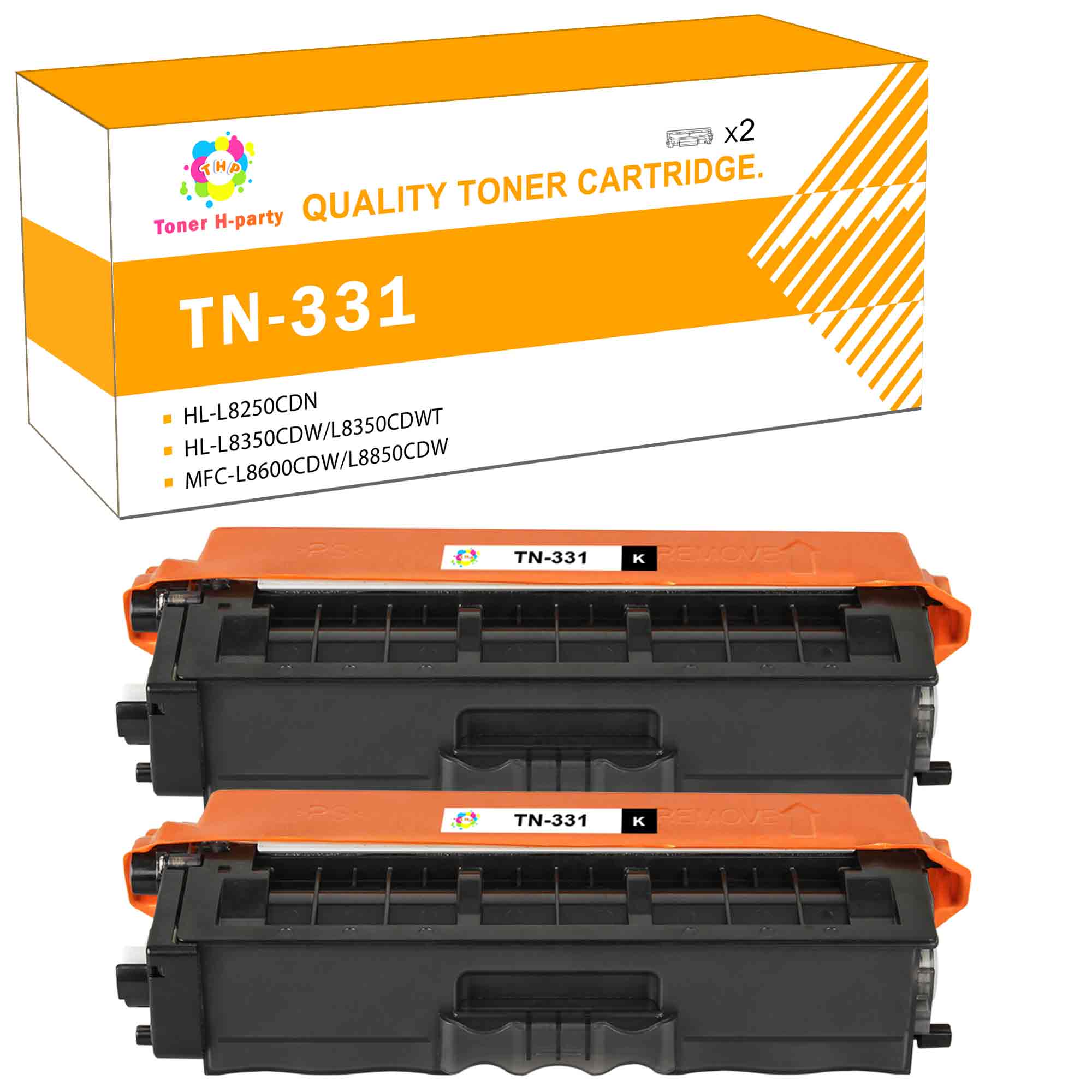 Toner H-Party 2-Pack Compatible Toner Cartridge for Brother TN-331BK TN ...