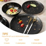 Melamine Dinnerware Sets for 4, 12 Piece Plates and Bowls Sets - BPA ...
