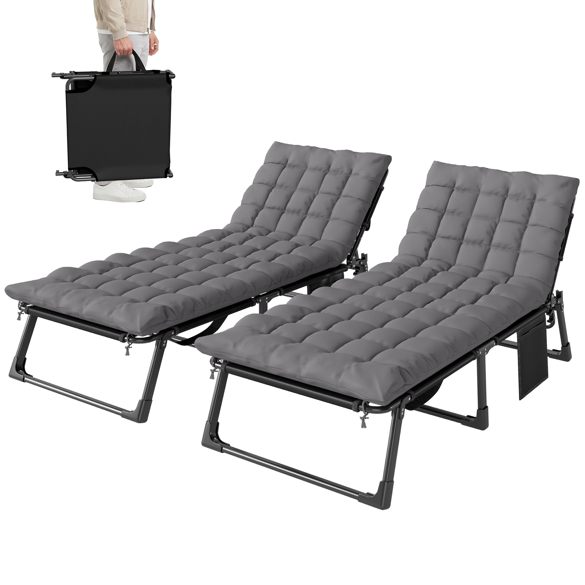 Click here for Outsunny 75 Cm Wide Folding Chaise Lounge Chair Ou... prices