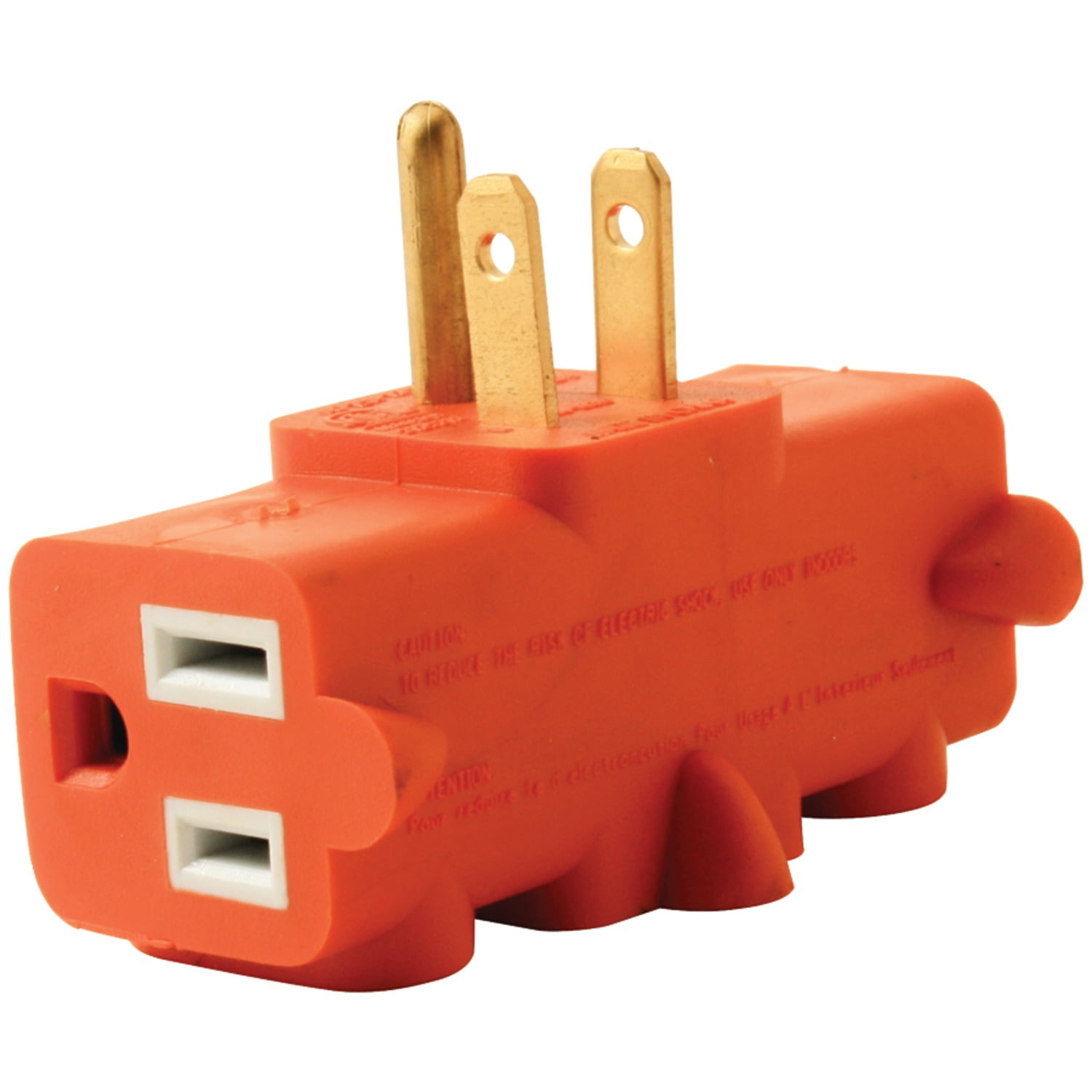 Axis YLCT-10 3-Outlet Heavy-Duty Grounding Adapter (Orange) - Walmart.com