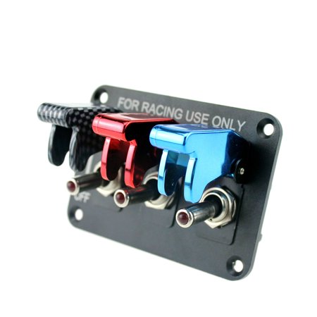 racing car switch panel 12V Car 3 Groups Switch Panel 3 Toggle Switches ...
