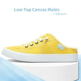 Obtaom Women Canvas Mules Memory Foam Clipper Fashion Sneakers ...