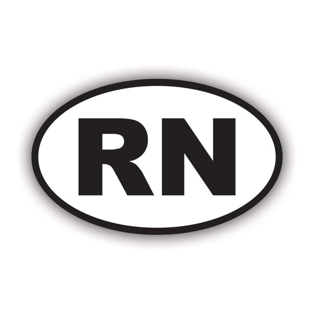 Oval RN Sticker Decal - Self Adhesive Vinyl - Weatherproof - Made in ...