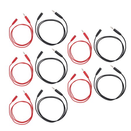 Maleto Female Test Cable,5 Set 4mm Banana Banana Plug Test Line Banana ...