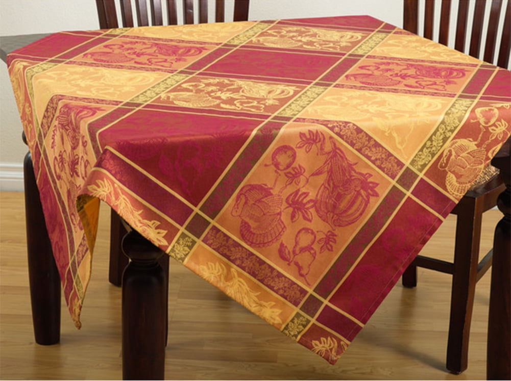 Holiday Jacquard Warm Thanksgiving Decorative Table Linens Tablecloth ...