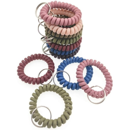 LINLINPAPA 7 Pack Colorful Plastic Spiral Coil Wrist Band Key Ring ...