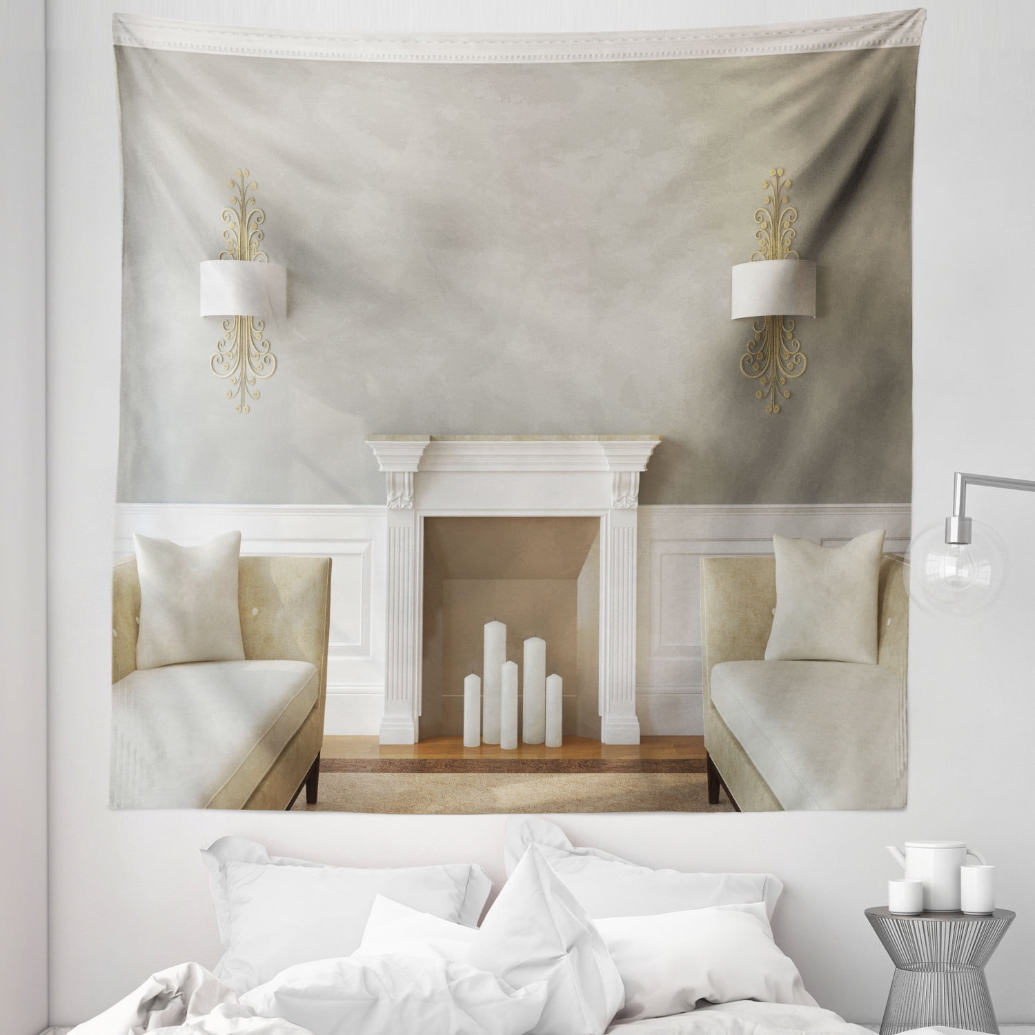 Fireplace Tapestry, Modern Living-room Interior Design Classical ...