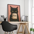 Affixzi Nope Cat Wall Art, Grumpy Black Cat Coffee Print, Unframed ...