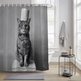 Cat Shower Curtain, Toilet Paper Funny Animal Waterproof Shower Curtain ...