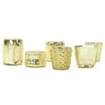 Koyal Wholesale Gold Mixed Glass Candle Holders, 6-Pack, Mismatched ...