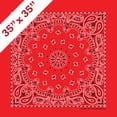 MTL Unisex Adult Gigantic 35 x 35 inch Grande Paisley Cotton Red ...