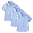 3 Piece Kids Dress Shirt Set for Boys And Girls Short Sleeve Collared ...