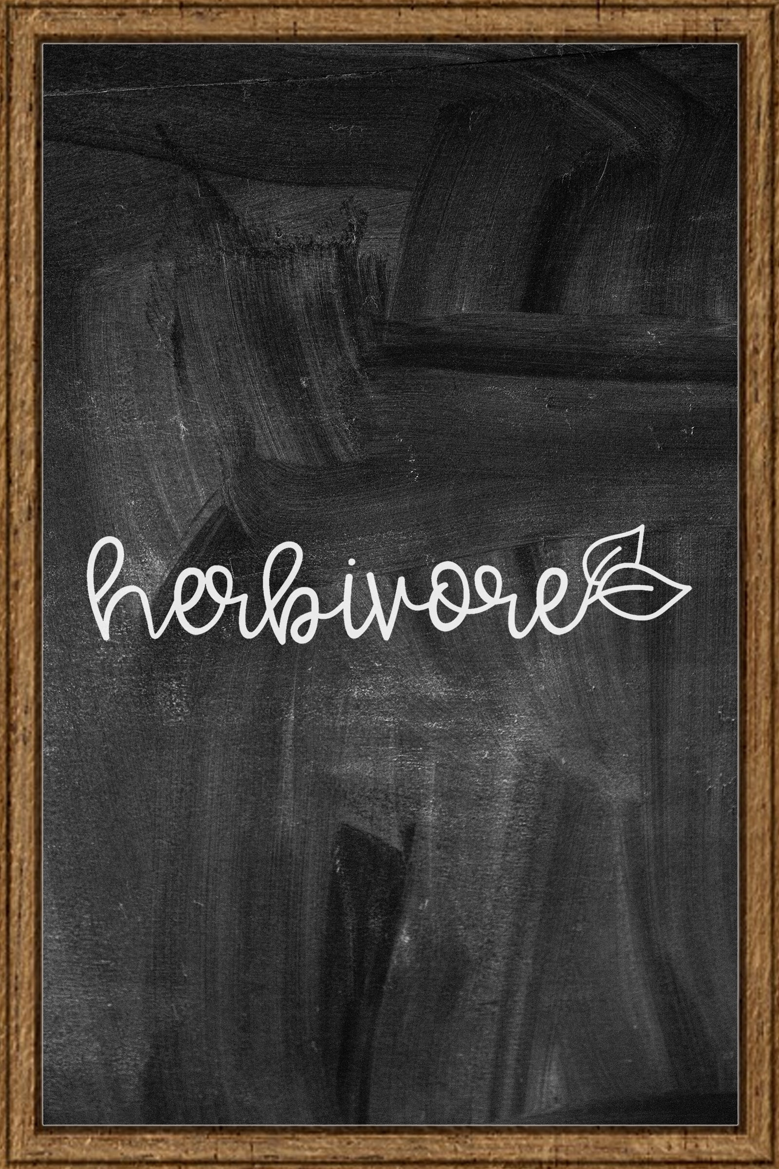 Herbivore cursive plant based leaves healthy lifestyle greens Tin Sign ...