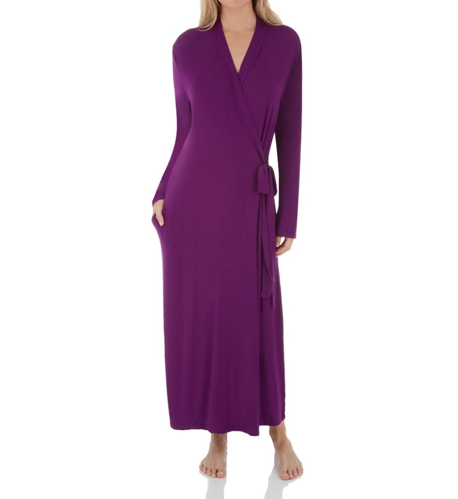 Women's Shadowline 61223X Before Bed 48 Inch Wrap Robe (Grape L ...