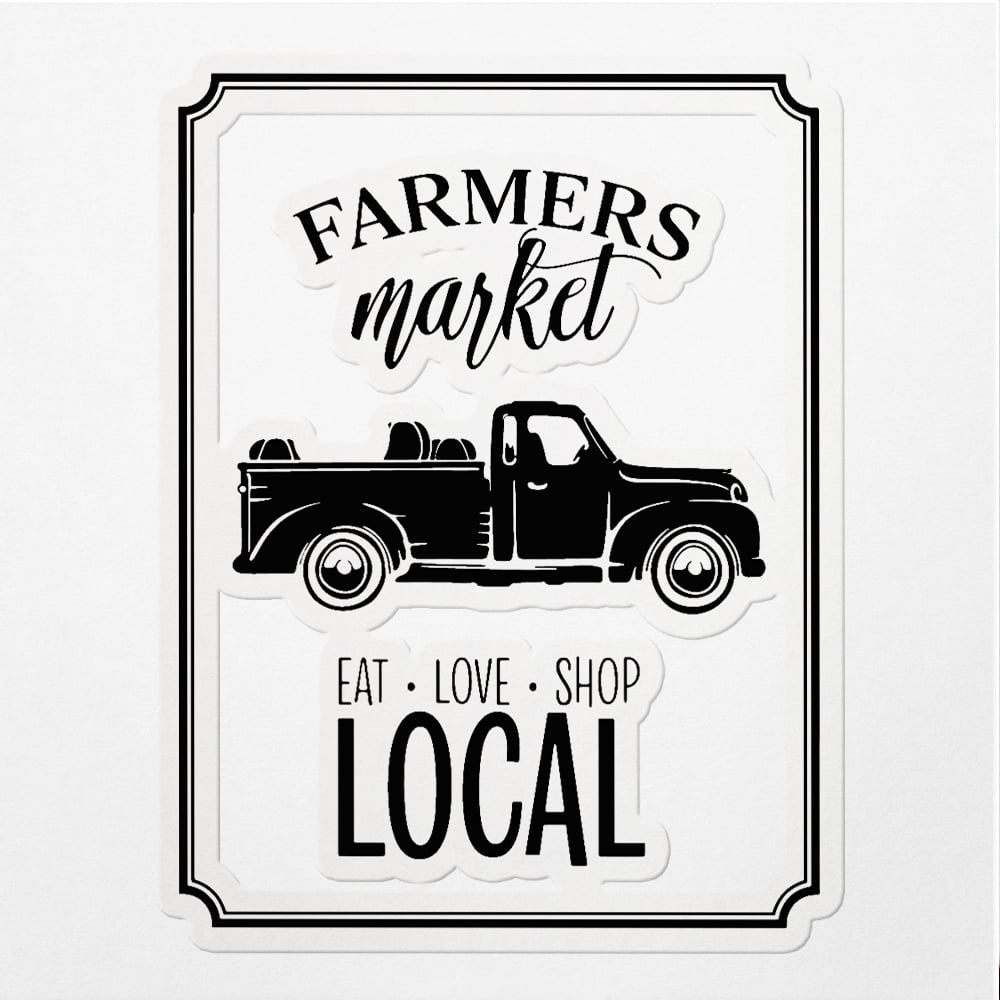 Vinyl Stickers Decals Of Eat Local Farmers - Waterproof - Apply On Any ...