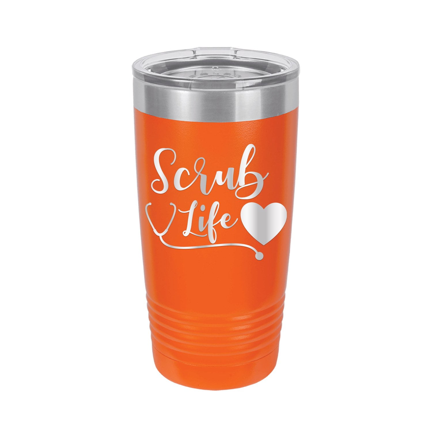 Scrub Life with Stethoscope and Heart - Engraved 20 oz Tumbler Mug Cup ...
