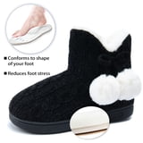 DL Women's Cozy Knit Indoor/Outdoor House Booties with Non-Slip Rubber ...