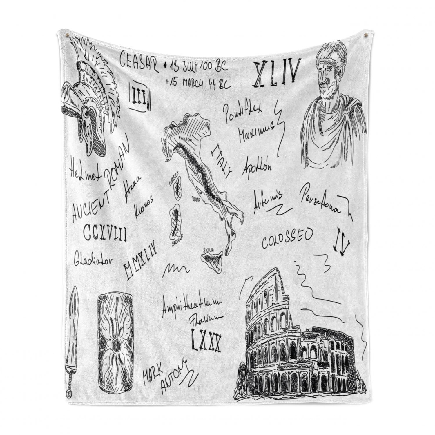 Retro Soft Flannel Fleece Throw Blanket, Roman Period Caesar Colosseum ...