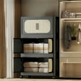 4 Tiers Folding Storage Cabinet,20" W Collapsible Storage Bins with ...