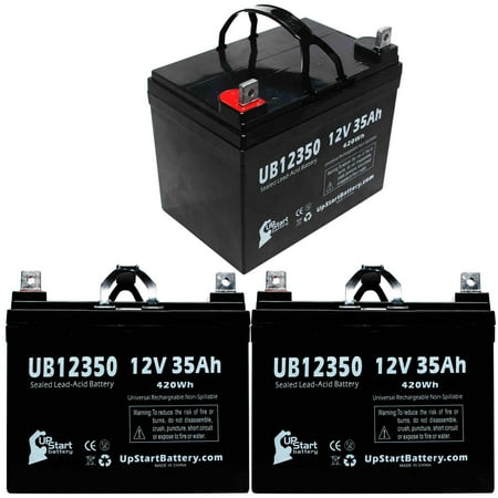 3x Pack - Drive Medical Sunfire Plus GT. Battery Replacement - UB12350 ...