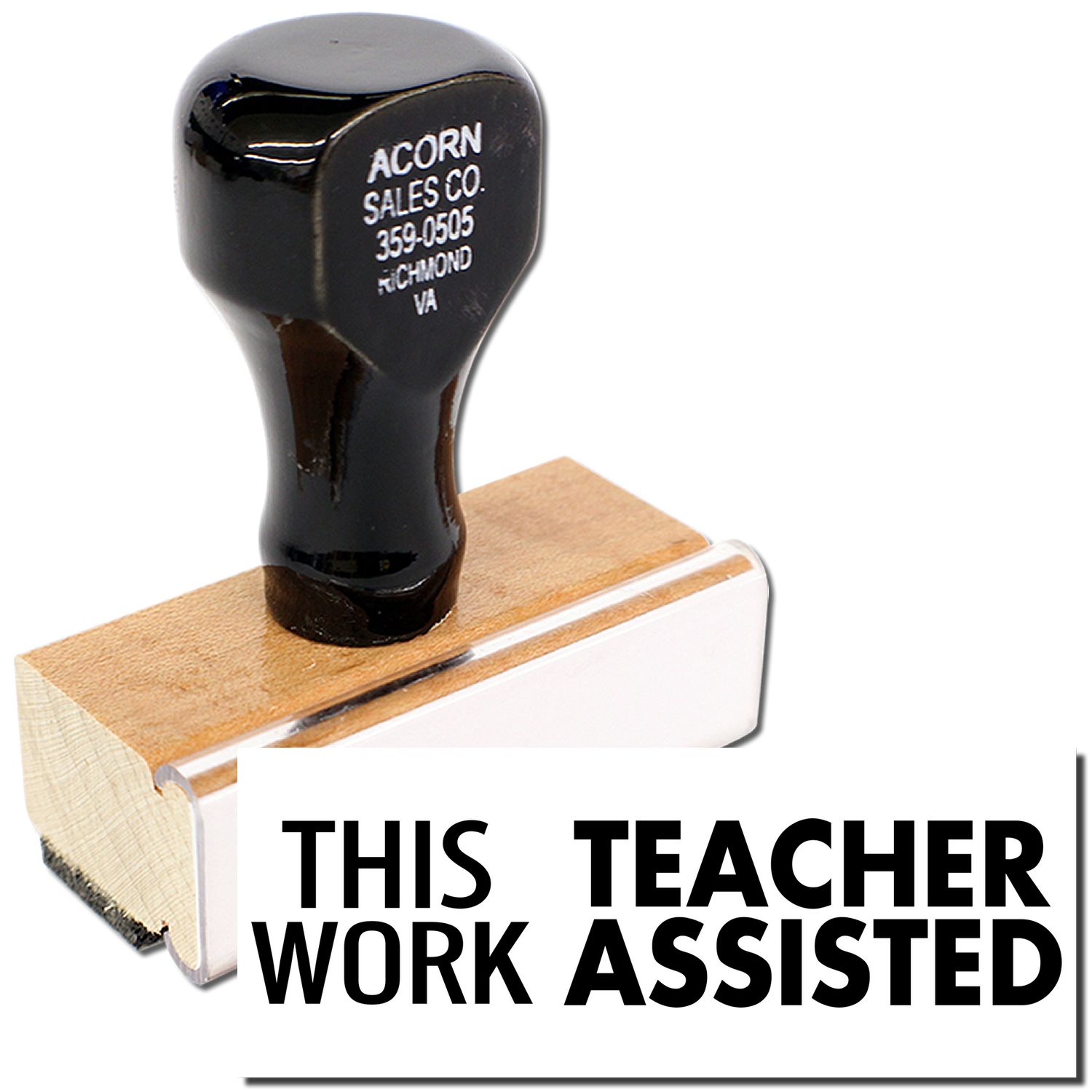 Large This work Teacher Assisted Rubber Stamp, Wooden Handle Rubber ...