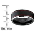 Metal Masters Tungsten Carbide Mens Black Brushed Textured Center Wedding Band Engagement Ring ...