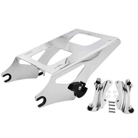Chrome Two-Up Tour Pack Pak Mounting Luggage Rack Detachable ＆ 4 Point ...