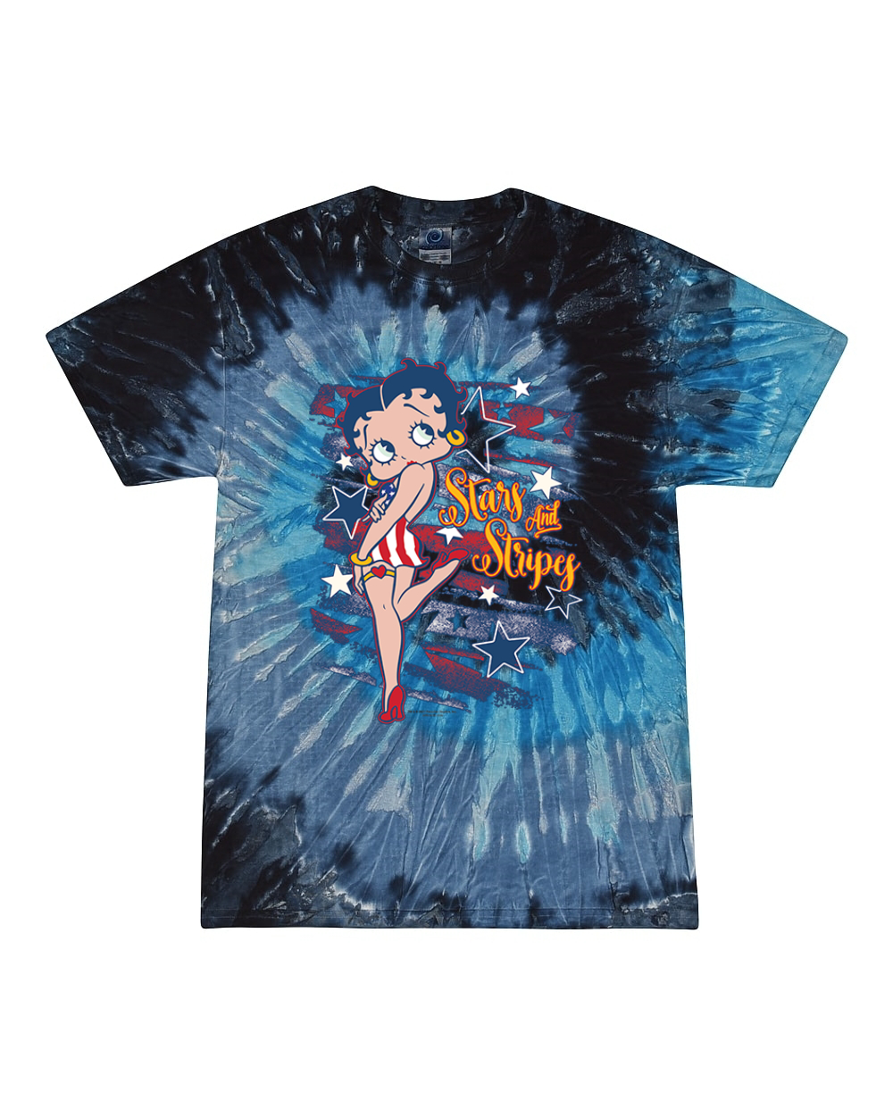 Wild Bobby Stars and Stripes Betty Boop Patriotic Betty Boop Tie-Dye T ...