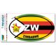 Zimbabwe Country Flag ZW Euro Oval Flag Automotive Car Refrigerator ...