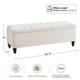 Huimo Ottoman With Storage 51 Inch Large Storage Bench With Button