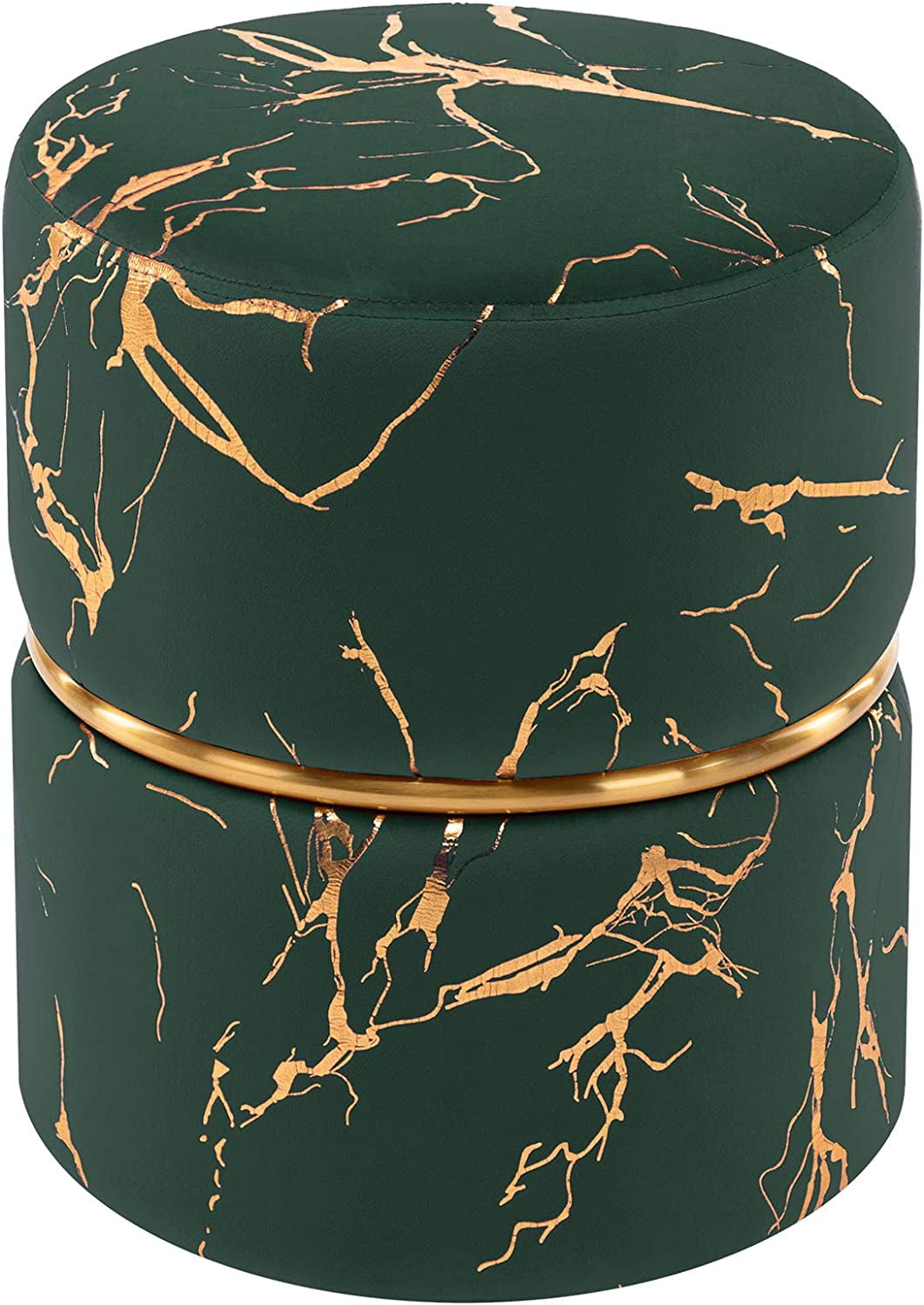 Duhome Round Ottoman Footstools Velvet Vanity Stool Furry Makeup Stool ...