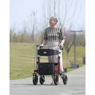 ELENKER All-Terrain Rollator Walker, 10” Wheels Mobility Walker for ...