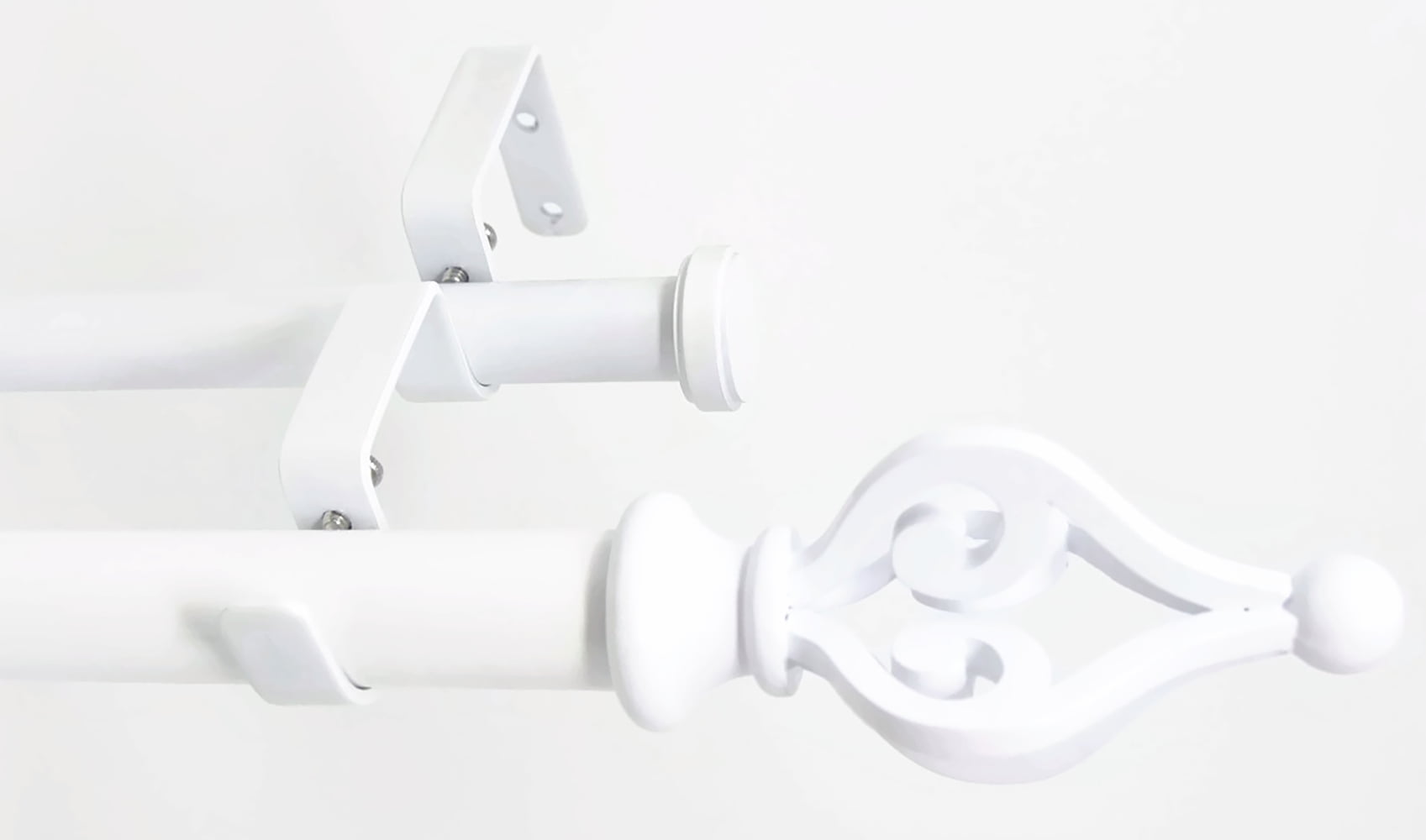 Urbanest Portia Flat Button 1" 3/4" Double Drapery Curtain Window Rod ...