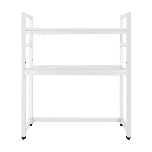 White Computer Desktop Bookcase 2 Tiers Hutch Display Shelf for Home ...