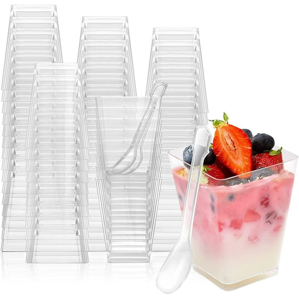50 Pack 5 oz Plastic Dessert Cups Appetizer Cups for Party Parfait Cups ...