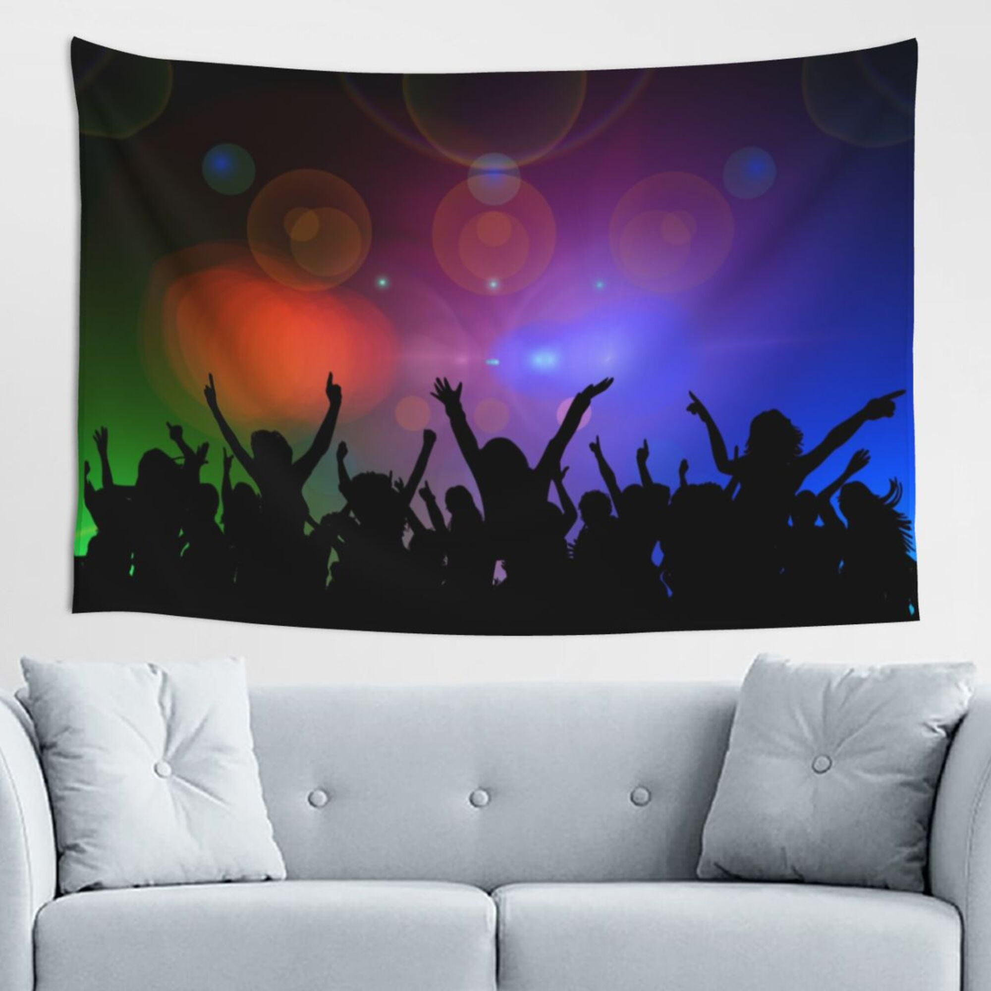 Night Club Party Light Tapestry, Fun Dance Bar Club Wall Hanging ...