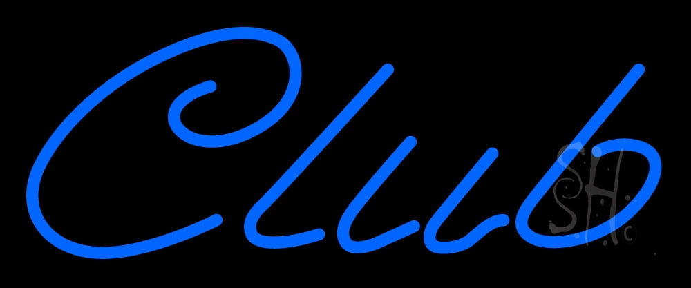 Club Bar LED Neon Sign 6 x 15 - inches, Clear Edge Cut Acrylic Backing ...